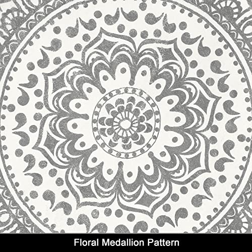 HEBE Boho Round Rugs 5.2Ft Washable Non Slip Round Area Rug Throw Soft Cute Round Nursery Rug Soft Fluffy Bathroom Rug Circle Rug for Bedroom Dorm Kids Room Nursery