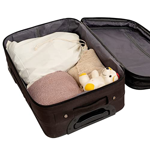 Muslin Storage Bags - 100% Organic Cotton Storage Bags with Drawstring - Perfect Toy Storage Bags - Shoe Storage Bags During Travel - Cloth Storage Bags for Handbags, Purses, & Sneakers - Dust-proof and Lint-free (3 Small: 15"x12")