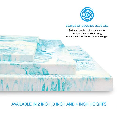 BioPEDIC 3" Gel Swirl Memory Foam Mattress Topper, Full