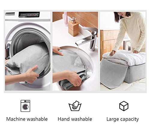 iwill CREATE PRO 100% Cotton Soft Storage Bag, Breathable, Good for Clothes, Bedding Set Organizer, Pack of 2, Light Gray
