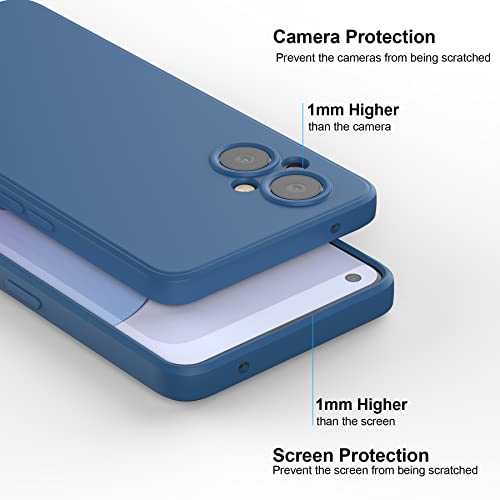 Foluu Silicone Case for OnePlus Nord N20 5G, Liquid Gel Rubber Case with Soft Microfiber Lining Cushion Slim Hard Shell Shockproof Protective Cover for OnePlus Nord N20 5G 2022 (Blue)