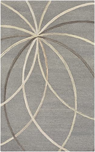 Mark&Day Wool Rugs, 8x10 Falher Modern Medium Gray Area Rug, Grey Cream Carpet for Living Room, Bedroom or Kitchen (7'6" x 9'6")