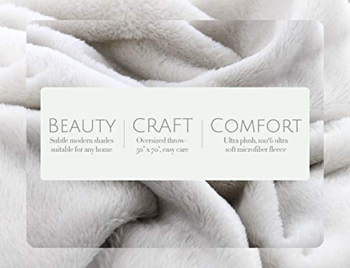 THE FIREFLY COLLECTION Ultra Plush Throw Blanket, 50 x 70 Inches, Linen Tan β Use as Your Couch Throw Blanket or Comfy Chair Blanket Throw β A Perfect Fluffy Blanket for Home and Travel