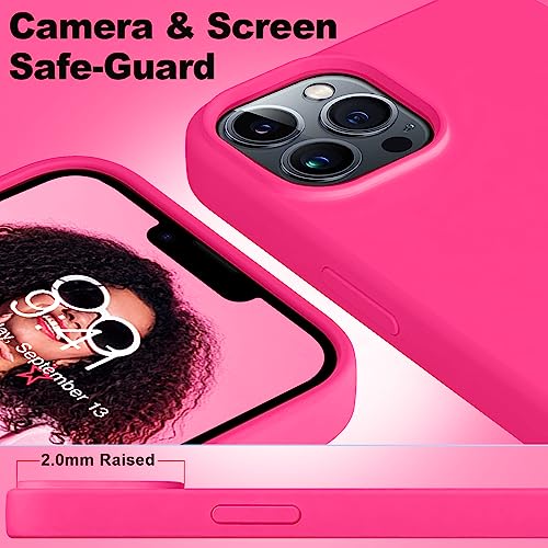 LOVE 3000 Designed for iPhone 13 Pro Max Case, Silicone-Shockproof-Protective Phone Case for iPhone 13 Pro Max 6.7 inch, Hot Pink