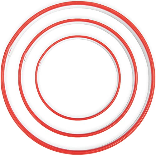 3Pcs Round Cookie Cutters 3", 4", 5", Circle Biscuit Cutter, Large Cookie Cutters, Small Cake Cutter, Dough Cutter, Unique Design with Protective Red Top PVC