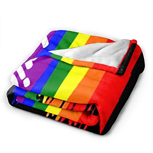 Rainbow Gay Lesbian Pride Fleece Blanket Throw Lightweight Blanket Super Soft Cozy Bed Warm Blanket for Living Room/Bedroom All Season
