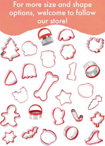 3Pcs Round Cookie Cutters 3", 4", 5", Circle Biscuit Cutter, Large Cookie Cutters, Small Cake Cutter, Dough Cutter, Unique Design with Protective Red Top PVC
