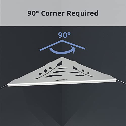 ADWSET Shower Shelf, Shower Corner Shelf Bathroom Organizer for Inside Shower Storage&Kitchen Organization, No Drilling/Rustproof/āAluminum Bathroom Accessories(CS02)