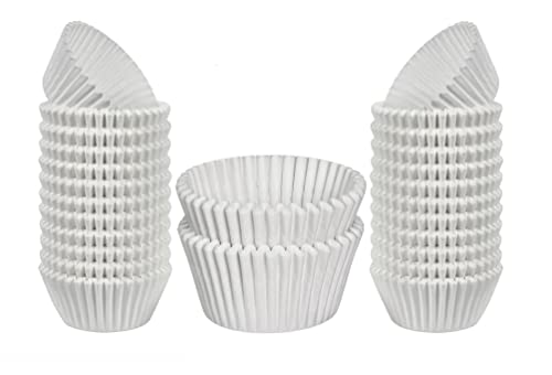 Mr. Miracle Standard Size White Baking Cup for Cupcakes and Cup Liners. Pack of 500