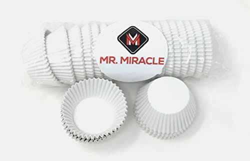 Mr. Miracle Standard Size White Baking Cup for Cupcakes and Cup Liners. Pack of 500
