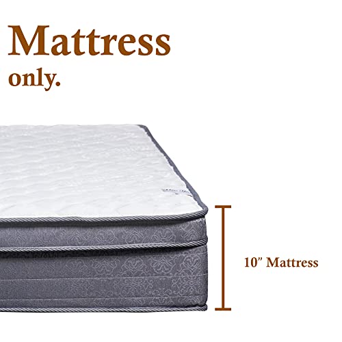 Nutan 10-Inch Meduim Firm Foam Encased Hybrid Eurotop Pillowtop Innerspring Fully Assembled Mattress, Good For The Back, Full XL