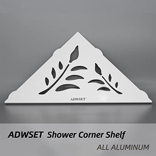 ADWSET Shower Shelf, Shower Corner Shelf Bathroom Organizer for Inside Shower Storage&Kitchen Organization, No Drilling/Rustproof/āAluminum Bathroom Accessories(CS02)