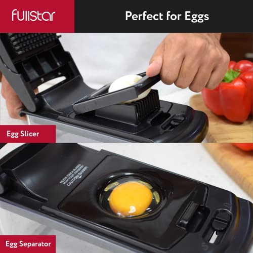 Fullstar Vegetable Chopper - Spiralizer Vegetable Slicer - Onion Chopper with Container - Pro Food Chopper - Black Slicer Dicer Cutter - 7 Blades