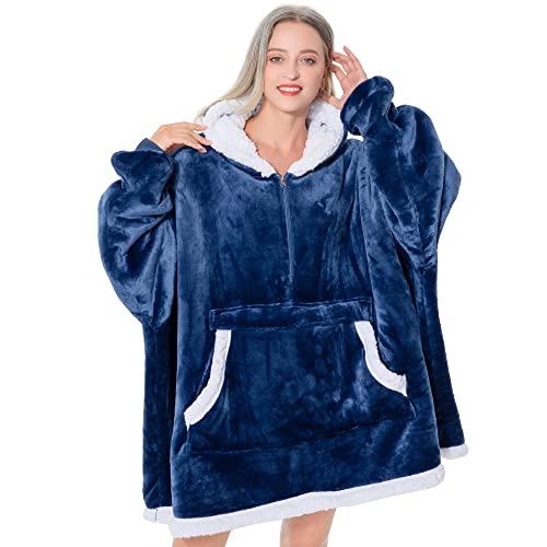 liquaurum Blanket Hoodie Oversized Wearable Blanket Sweatshirt with Giant Pockets for Men Women Soft Warm Cozy for Adults