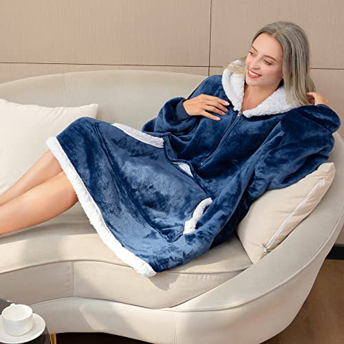 liquaurum Blanket Hoodie Oversized Wearable Blanket Sweatshirt with Giant Pockets for Men Women Soft Warm Cozy for Adults