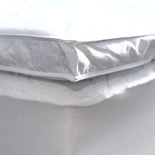 Down Etc Mattress Topper Essential Feather Bed with Baffle Box Construction, King, White