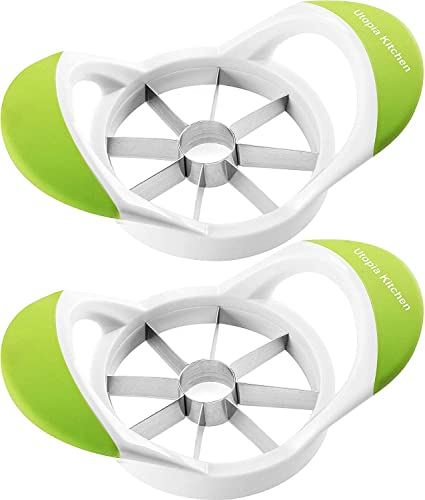 Utopia Kitchen - Apple Corer and Slicer- Fruit Cutter - Apple Divider - Wedger - Stainless Steel Slicer for Fruits - Vegetables- Ergonomic Handle- Easy Grip- 8 Sharp Blade & Slices (Green)
