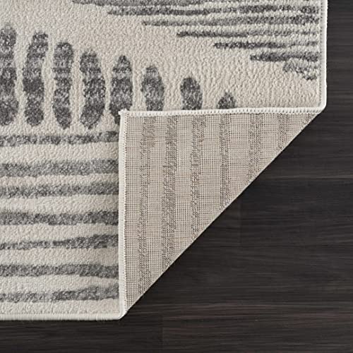 Hauteloom Tigris Nikea Geometric Southwestern Farmhouse Entryway, Kitchen Runner Rug - Long Carpet - Vintage Distressed - Boho Aztec Tribal Pattern - Ivory, Beige, Gray - 2'7" x 12'