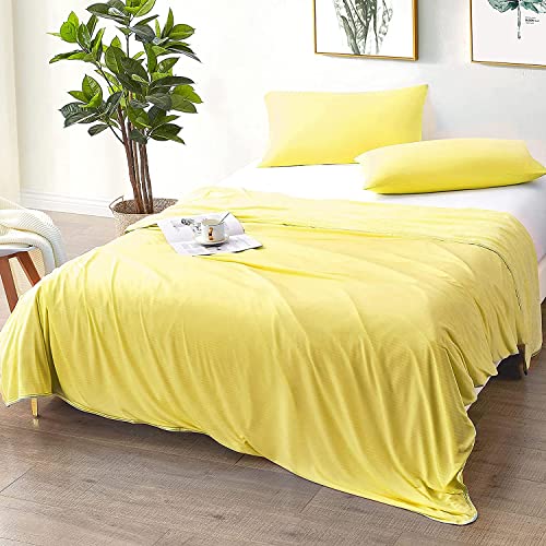 LUXEAR Arc-Chill Cooling Blankets for Sleeping Lightweight Summer Blanket for Hot Flashes - Queen Size Natural Bamboo Breathable Hot Sleeper Cold Sleep Throw for Night Sweats