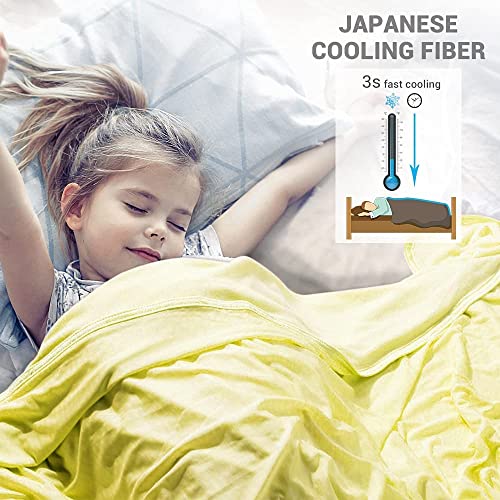 LUXEAR Arc-Chill Cooling Blankets for Sleeping Lightweight Summer Blanket for Hot Flashes - Queen Size Natural Bamboo Breathable Hot Sleeper Cold Sleep Throw for Night Sweats