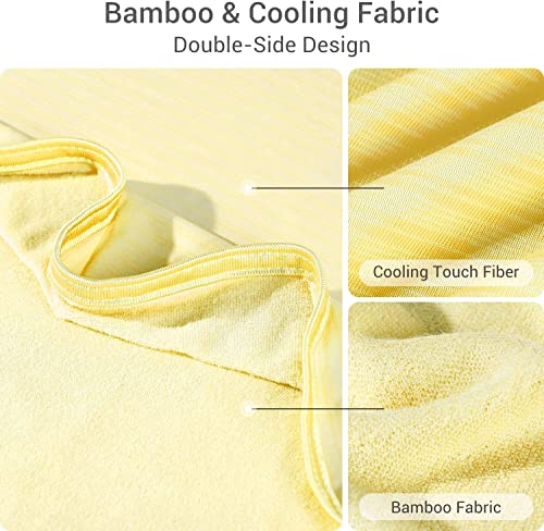 LUXEAR Arc-Chill Cooling Blankets for Sleeping Lightweight Summer Blanket for Hot Flashes - Queen Size Natural Bamboo Breathable Hot Sleeper Cold Sleep Throw for Night Sweats