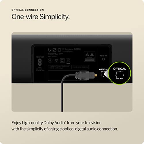 VIZIO V-Series 2.1 Home Theater Sound Bar with DTS Virtual:X, Wireless Subwoofer and Alexa Compatibility, V214x-K6, 2023 Model