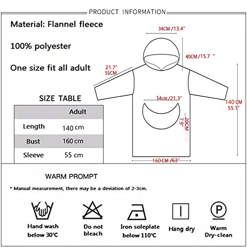 Queenshin Alpaca Oversized Hoodie Wearable Blanket Sweatshirt for Women, Warm Comfy Flannel Blanket Sherpa Lined Body Blanket, One Size for All