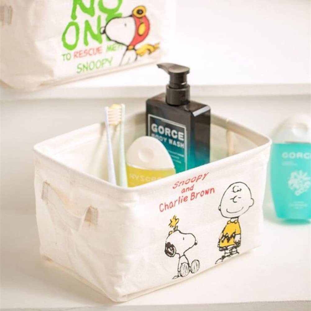 Finex 2 Pcs Set Random Patterns - White Dog Portable Collapsible silicone Rectangular Storage Bins Basket with Handles for Organizing Bathroom Home Office Toy Room Cube Shelf Closet