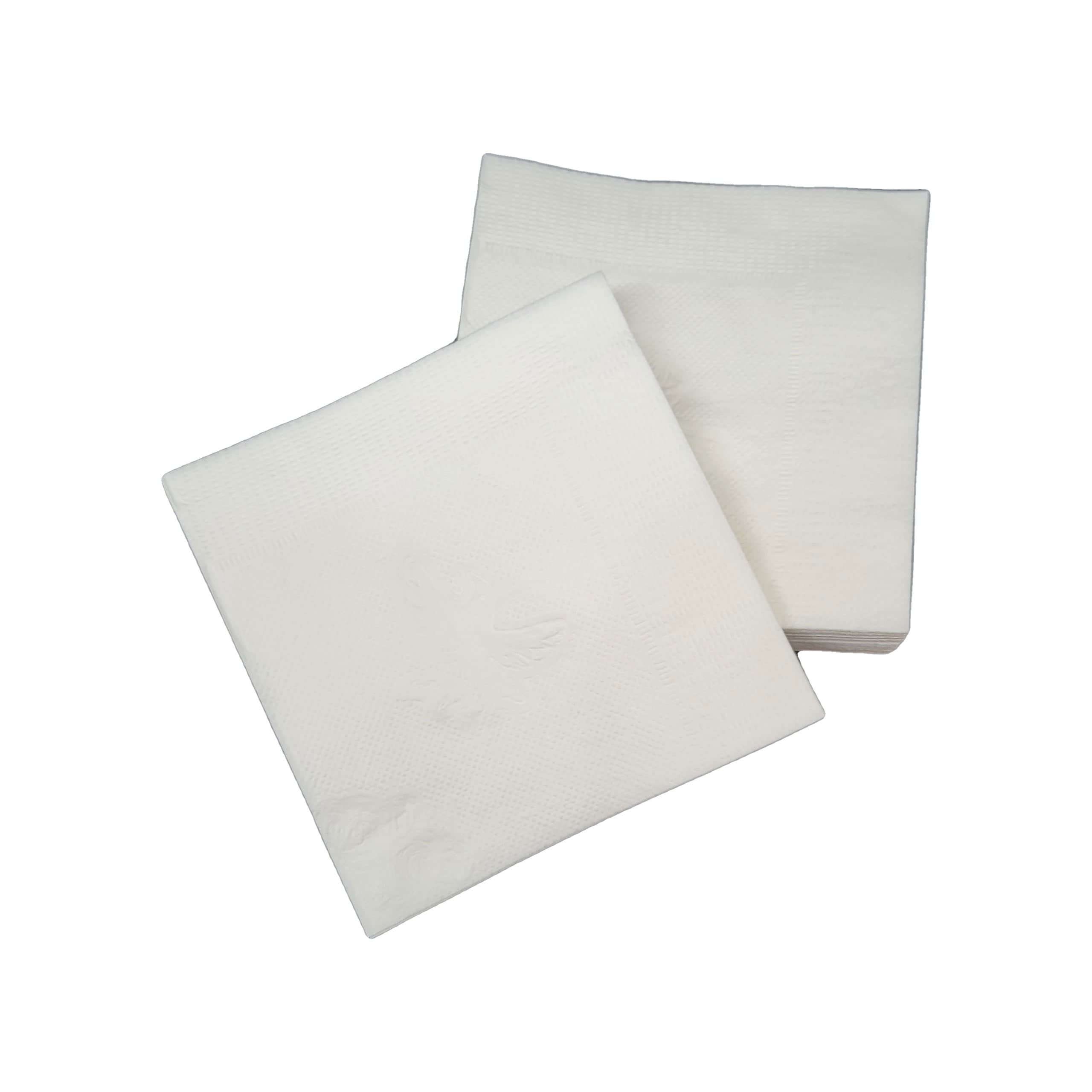 Square Paper Napkins, White Disposable Napkin, 9" x 9" Cocktail and Cleaning Surfaces Single-Use Napkins - 1-ply, 1/4 fold - Pack of 500 (1 pack of 500 counts)