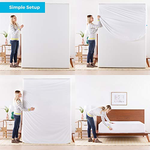 Linenspa Dorm Room Essentials 2 Inch Memory Foam Mattress Topper CoverāKeeps Topper Clean White & Waterproof Mattress Encasement - College Dorm Room Essentials - Waterproof Twin XL