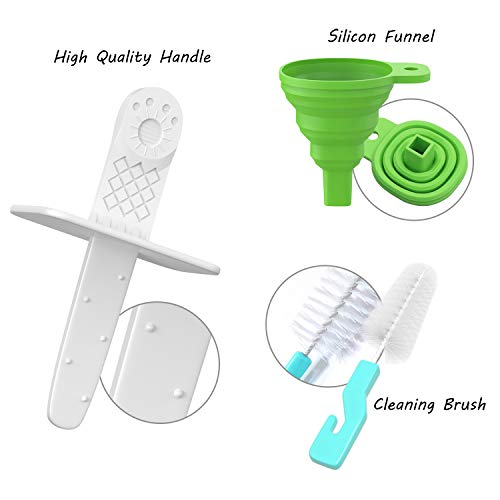 Popsicle Molds, Ouddy 6 Pieces Silicone Popsicle Molds DIY Reusable Ice Pop Molds - Easy Release Popsicle Maker with Silicone Funnel & Cleaning Brush(Green)