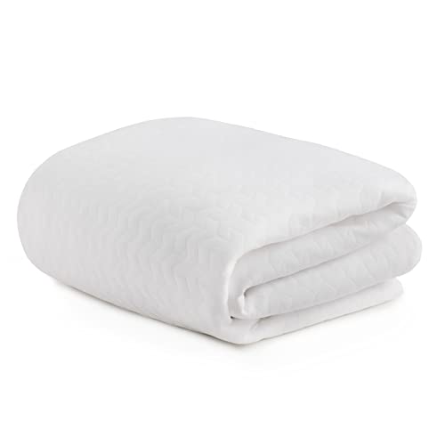 Linenspa Dorm Room Essentials 2 Inch Memory Foam Mattress Topper CoverāKeeps Topper Clean White & Waterproof Mattress Encasement - College Dorm Room Essentials - Waterproof Twin XL