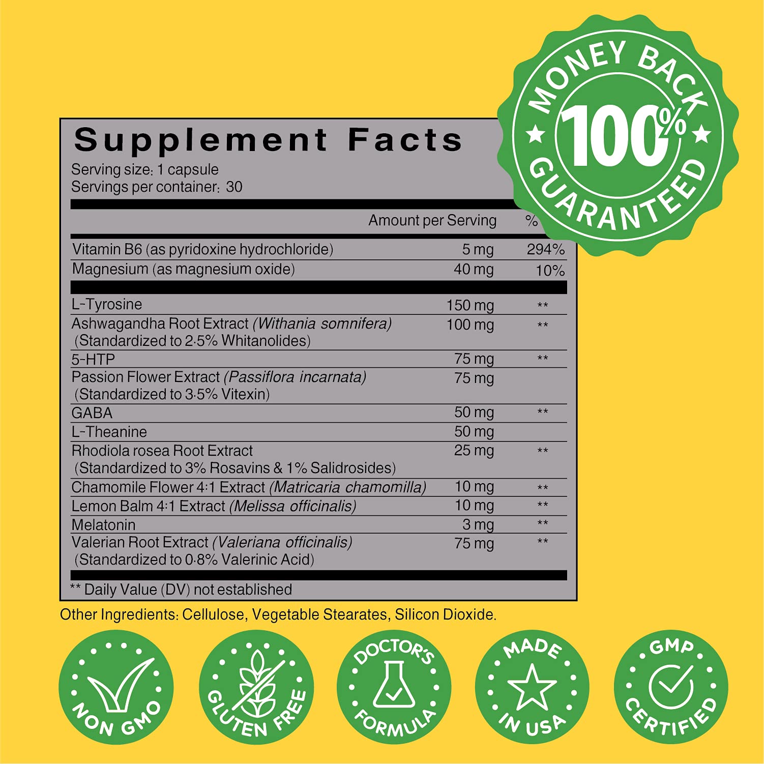 NooMost Mood Support Supplement for Mood Boost, Calm Mind & Body, Stress Response, Energy Supplement β Herbal Adaptogens: Ashwagandha, L Tyrosine, 5 HTP, Passion Flower, 30 Counts