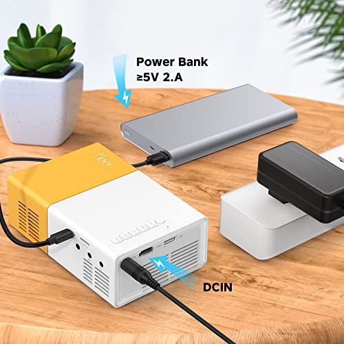 Projector,Meer Mini Projector,Portable Movie Projector,Neat Home Projector,Compatible with iPhone,Android,Windows,Firestick,PS5,Laptop,Tablet,Provide HDMI,USB,Earphone,AV Port and Remote Controller