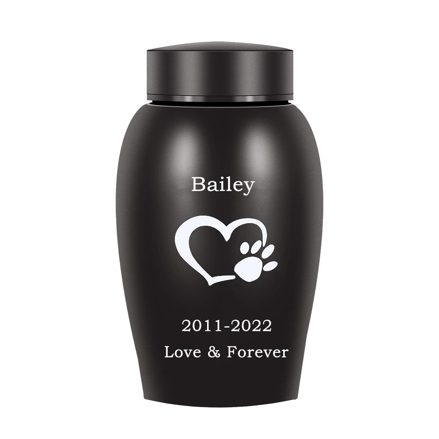 Yoinnt Personalized Pet Urns for Dogs and Cats, Customize Ashes Keepsake, Memorial Urns with Paw Print, Stainless Steel Cremation Loss Memorial Remembrance Gift