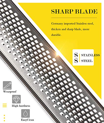 Ourokhome Kitchen Lemon Zester Grater, Stainless Steel Handheld Fine Zester tool for Lemon, Nutmeg, Parmesan Cheese, Chocolate, Ginger, Coconut, Citrus, Orange, Lime with Cleaning Brush (Black)