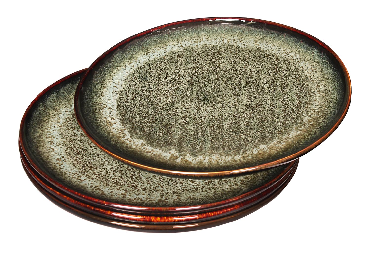 jinsongdafa Ceramic Dinner Plates Dish Set,Set of 4,for Lunch snacks -Microwave Oven & Dishwasher Safe,Scratch Resistant,Dinnerware Kitchen Porcelain Serving Dishes 10 Inch Round