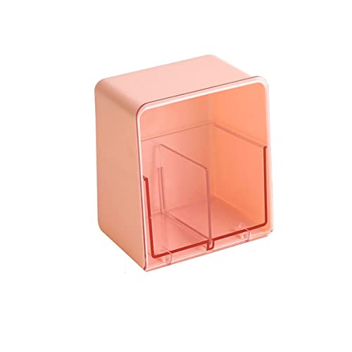 Qtip Holder Canisters Bathroom Cosmetic Makeup Pads Cotton Swabs Storage Organizer Container with 2 Grids, Bathroom Dresser Counter-top Office Desktop Storage Dispenser, Pink