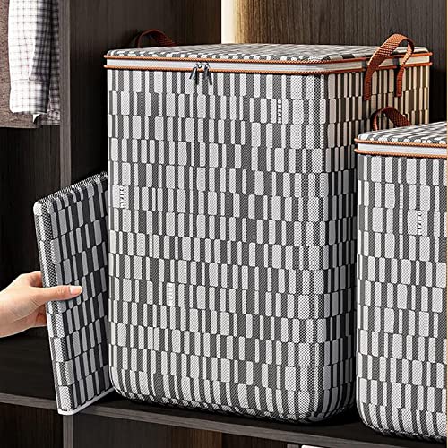 FUELEGO 2023 Storage Bag Box Large Capacity Portable Wardrobe Sorting Clothes Box with Reinforced Handle Zipper for Storing Clothes Pillow Blanket Quilt