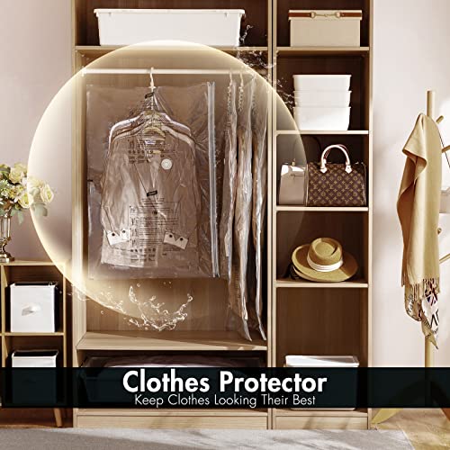 TAILI Hanging Vacuum Storage Space Saver Bags Set of 4 (2 Long, 2 Short),Vacuum Bag Clear Bags,Save More Space Closet Organizer