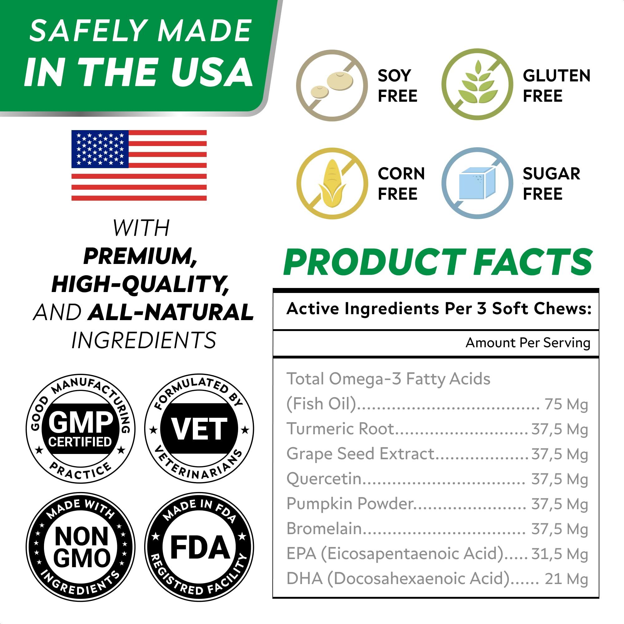StrellaLab Dog Allergy Relief & Anti Itch Support Chews w/Omega 3: Real Ingredients, Real Taste! Skin & Coat Immune Supplement w/Fish Oil, Pumpkin & Enzymes — Developed by Experts - Made in USA -120Ct
