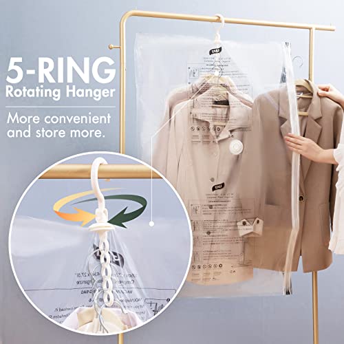 TAILI Hanging Vacuum Storage Space Saver Bags Set of 4 (2 Long, 2 Short),Vacuum Bag Clear Bags,Save More Space Closet Organizer