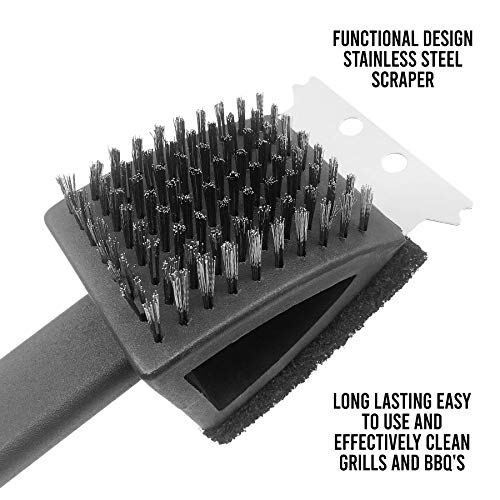 Barbecue Grill Brush Stainless Steel BBQ Easy Clean Tool Universal 3 in 1 Premium Brush