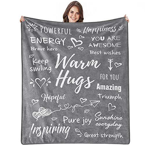 Grey Plush Cozy Blanket Fleece Throw Blanket,Super Soft Fuzzy Flannel Throw Blanket for Couch Sofa Bed and Office Napping,Inspirational Blanket Gifts Warm Throw Blankets All Season 50"×60"