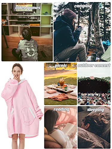 Wearable Blanket Hoodie for Women Men Oversized Giant Thick Cozy Fleece Sherpa Soft Warm Weighted Sweatshirt Hooded Cat