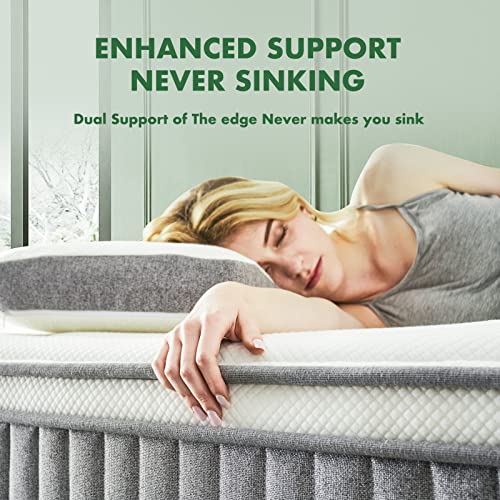 Mattress Queen Size,12 Inch Hybrid Mattress Memory Foam Mattress with Pocket Spring, Breathable Medium Firm Gel Mattress in a Box, Cooling Supportive CertiPUR-US Certified by DIGLANT
