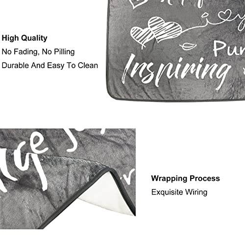 Grey Plush Cozy Blanket Fleece Throw Blanket,Super Soft Fuzzy Flannel Throw Blanket for Couch Sofa Bed and Office Napping,Inspirational Blanket Gifts Warm Throw Blankets All Season 50"×60"