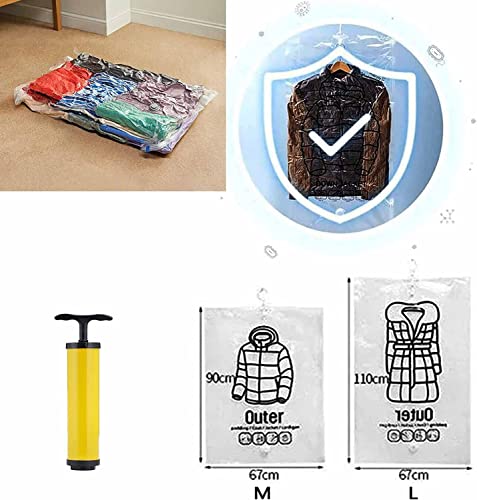 HAGUAN Hanging Vacuum Storage Bags, Reusable Space Saver Vacuum Storage Bags for Clothes, Hanging Storage Bags Vacuum Sealed for Home and Closet Organization (5PCS,L (67 * 110cm))