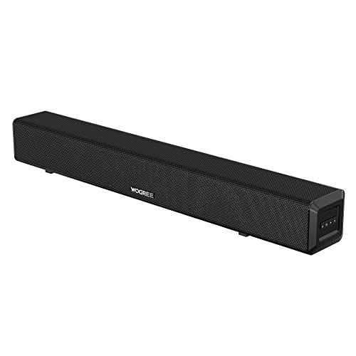 wogree 2.1ch Soundbar with Built-in Subwoofer, 80W 24 Inch Compact Small Sound Bars for TVs, Home Audio TV Speakers Support Bluetooth, TV-ARC, Optical, AUX, Line-in, and USB Input