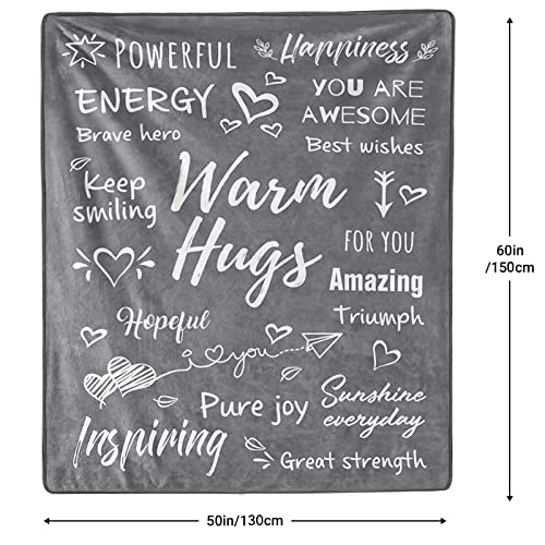 Grey Plush Cozy Blanket Fleece Throw Blanket,Super Soft Fuzzy Flannel Throw Blanket for Couch Sofa Bed and Office Napping,Inspirational Blanket Gifts Warm Throw Blankets All Season 50"×60"
